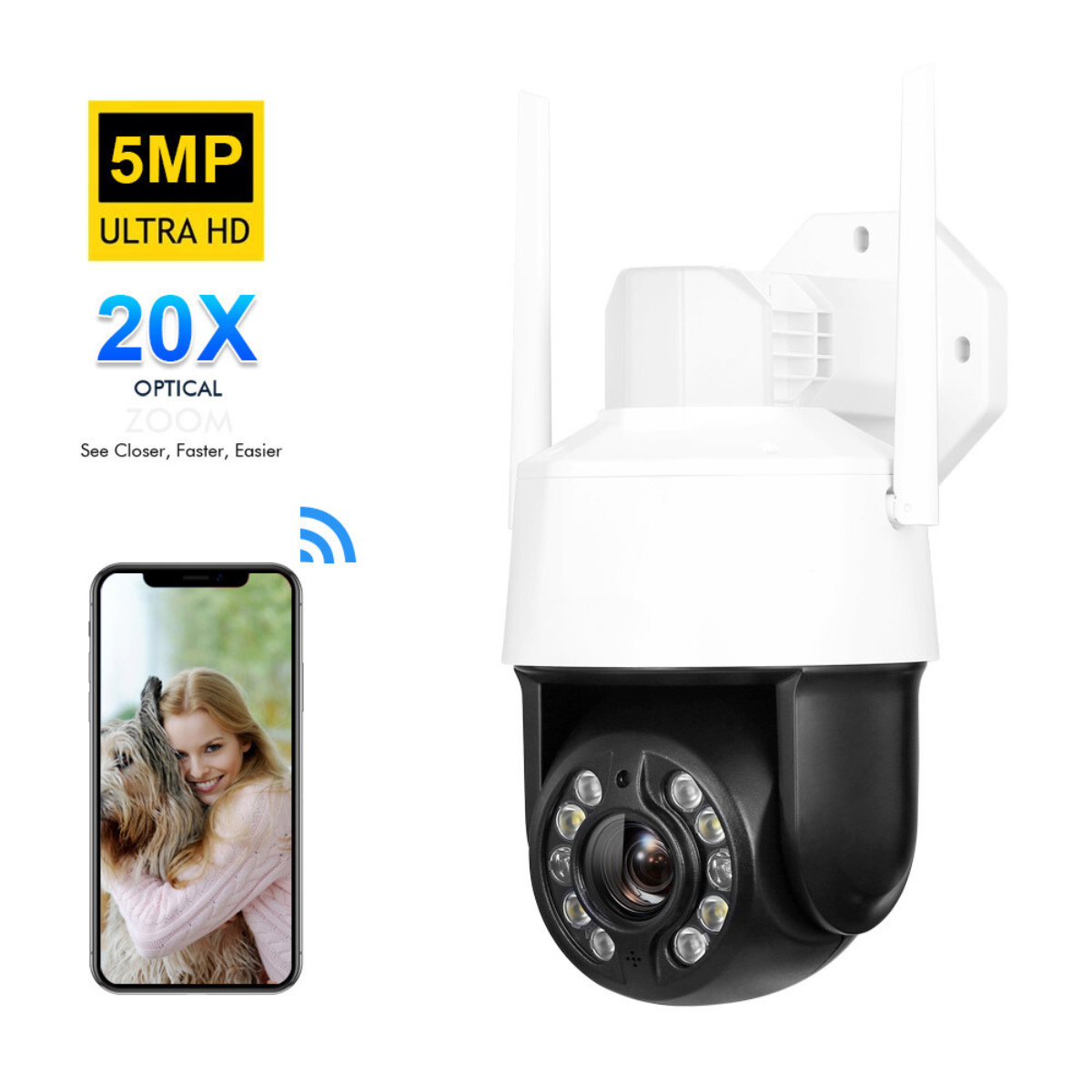 5.0MP 20X Optical Zoom Outdoor 5Ghz Wifi IP Security CCTV Camera – maizic