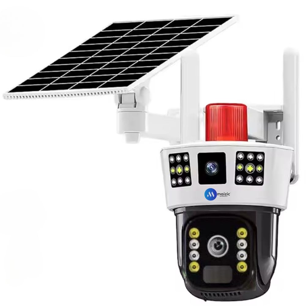 3in1 3K 6 MP Triple View Wireless 4G Sim Solar Camera – maizic