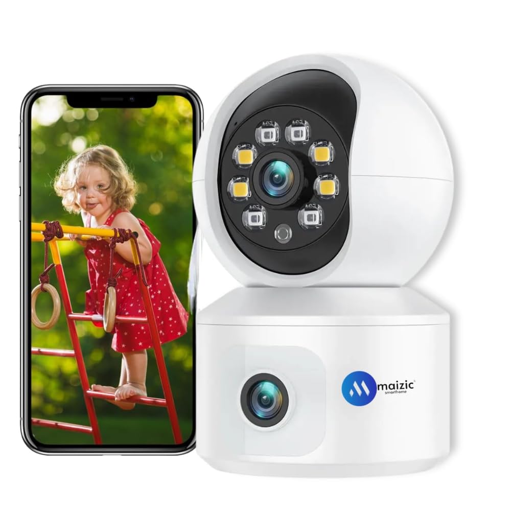Renewed Maizic Smarthome 4G SIM Dual Lens Indoor CCTV Camera | Dual Sc ...