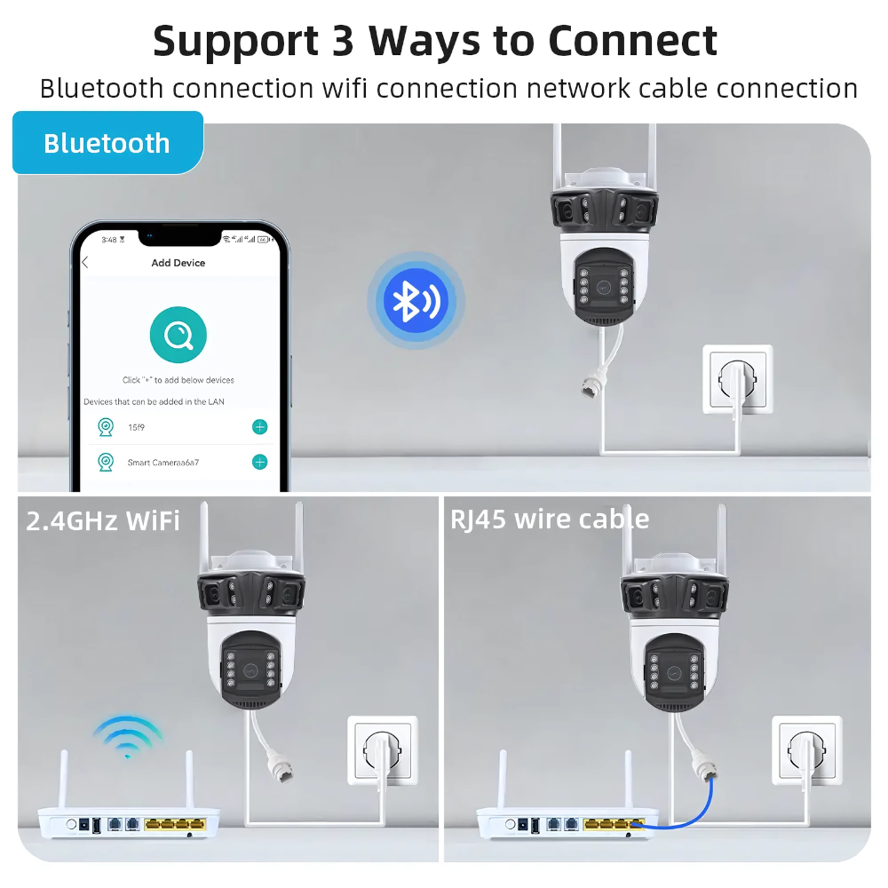 Wifi Camera (3MP+3MP+3MP) HD Real Triple Lens/Triple Screen View CCTV ...
