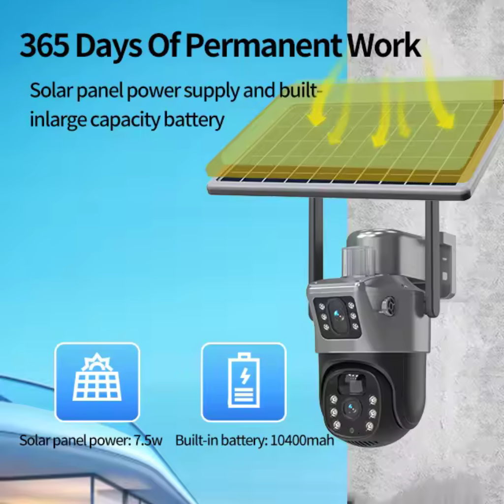 Maizic Smarthome Supercam Solar Powered Wi-Fi Camera 5MP Dual Lens/Dua ...