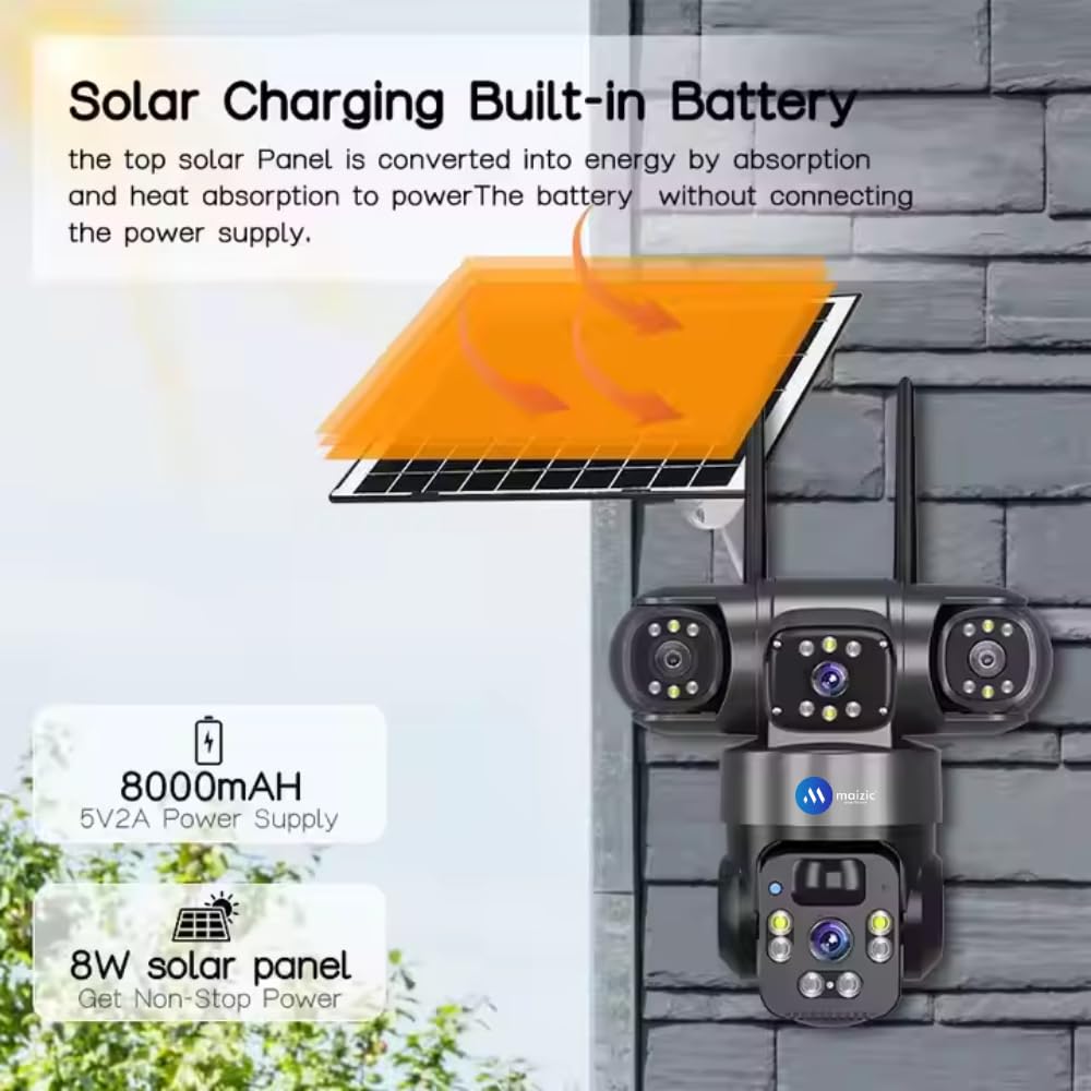 Maizic Smarthome Batman Solar 4G CCTV Camera (5MP + 5MP) | Dual Lens ...