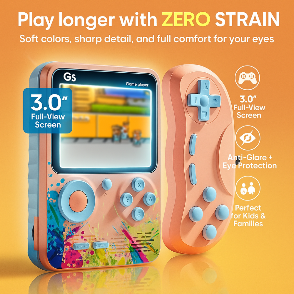 Maizic G5 Retro Game Console with 500 built-in games, 2-player support ...