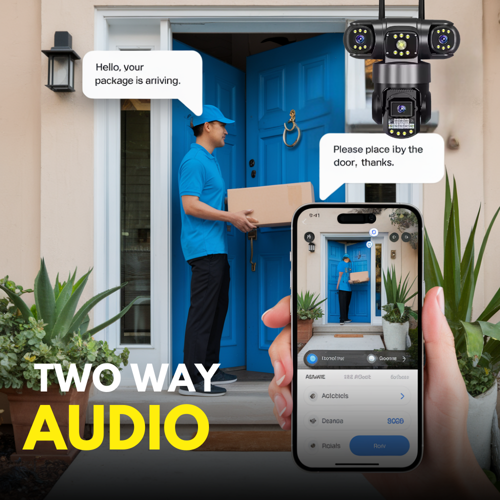 Batman Black 3in1 Wifi CCTV Camera (5MP+5MP+5MP) Full HD 3 Lens/3 Scre ...