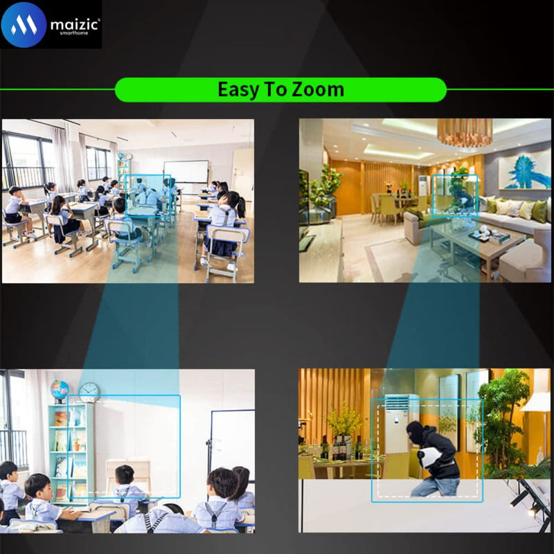 WiFi 10 X Zoom 3 MP Smart Security Camera Binocular Zoom Wide Angle 36 ...