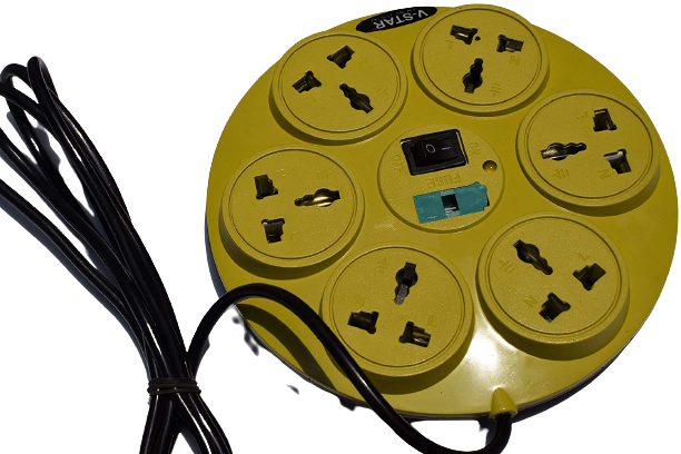 Extension Board Round Yellow 6 Amp – maizic